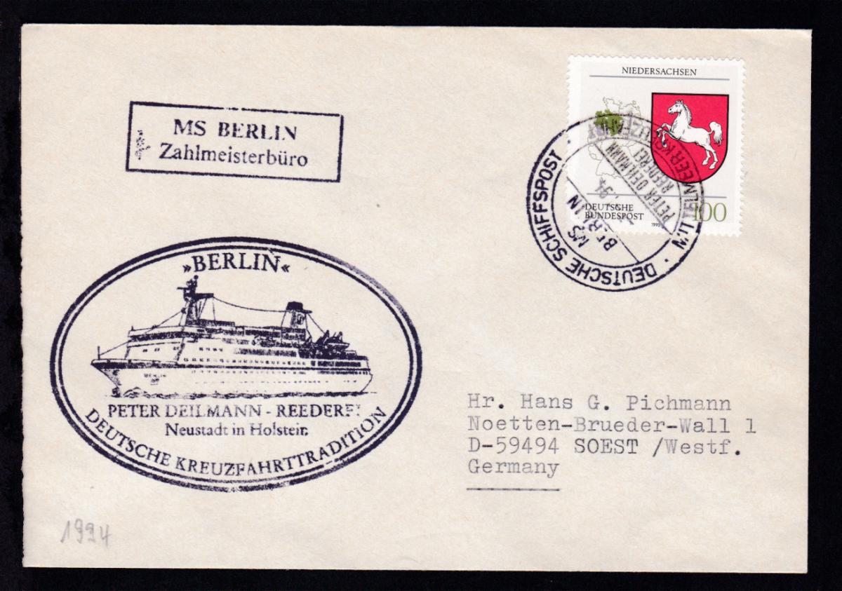 DEUTSCHE SCHIFFSPOST MS BERLIN PETER DEILMANN REEDEREI ...