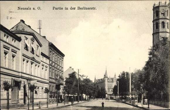 ALTE POSTKARTE NEUSALZ ODER NEUE ODERBRÜCKE SCHLESIEN Brücke Nowa Sol ...