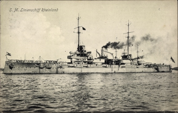 Ak Deutsches Kriegsschiff, SMS Rheinland, Linienschiff, Kaiserliche ...