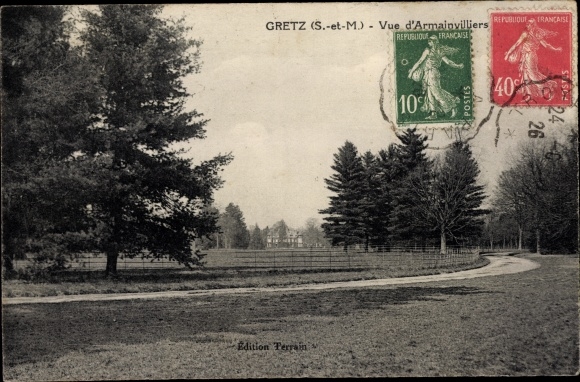 Ak Gretz Armainvilliers Seine et Marne, Grille d'honneur du Chateau d ...