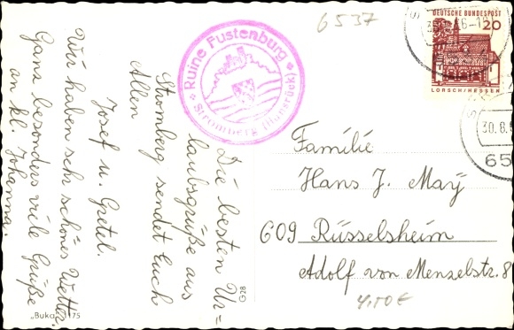 Ak Stromberg im Hunsrück, Blick auf den Ort, Hotel, Kurhaus, Fustenburg ...