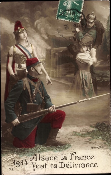 Ak Alsace la France, Veut ta Delivrance, französischer Soldat in ...