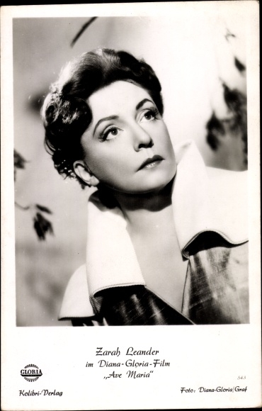 Ak Schauspielerin und Sängerin Zarah Leander, Portrait, Ave Maria Nr ...