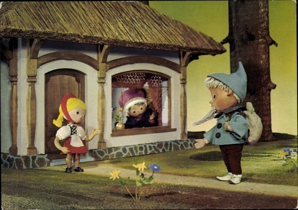 Ak Unser Sandmännchen, Sandmann, DDR Kinderfernsehen, Rotkäppchen, 6222 ...