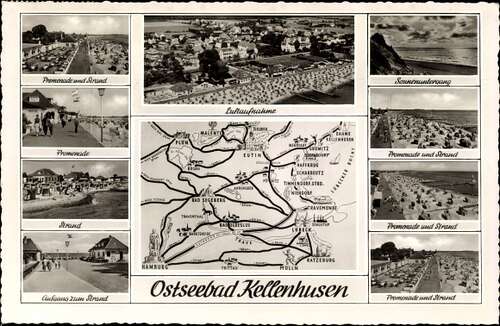 Ak Ostseebad Kellenhusen in Holstein, Verschiedene Teilansichten ...