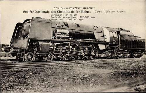 Ak Belgische Eisenbahn, Locomotive Belge, Dampflok, Type 1 Super ...