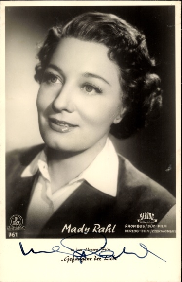 Ak Schauspielerin Mady Rahl, Portrait, Autogramm, FBZ Verlag Nr ...