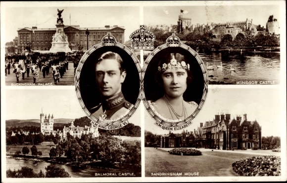 Ak König Georg VI von England, King George VI, Elizabeth Bowes Lyon ...
