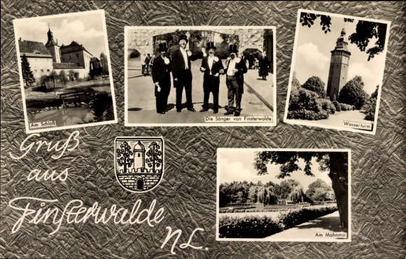 Ak Finsterwalde in der Niederlausitz, Schloss, Wasserturm, Sänger ...