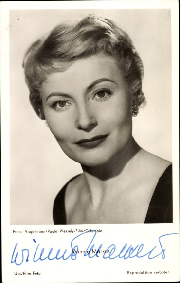 Ak Schauspielerin Winnie Markus, Portrait, Ufa Film, Die Geierwally, Autogramm Nr. 3723114 ...