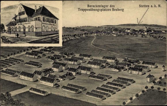 Ak Stetten am kalten Markt, Lager Heuberg, Truppenübungsplatz, Barackenlager Nr. 3727095 ...