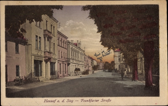 Ak Hennef an der Sieg, Frankfurter Straße, Geschäfte Nr. 3723941 ...
