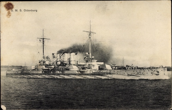 Ak Deutsches Kriegsschiff, SMS Oldenburg, Großlinienschiff, Kaiserliche ...