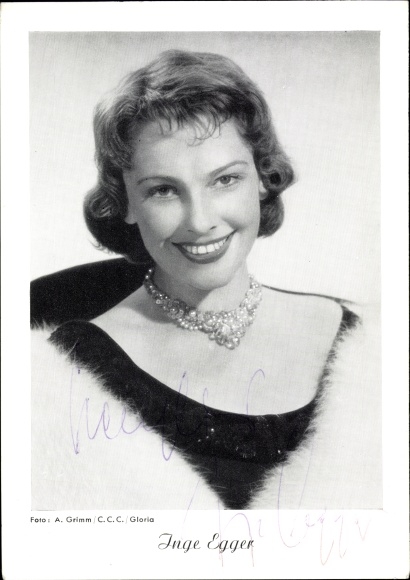 Ak Schauspielerin Inge Egger, Portrait, Autogramm | oldhting.de