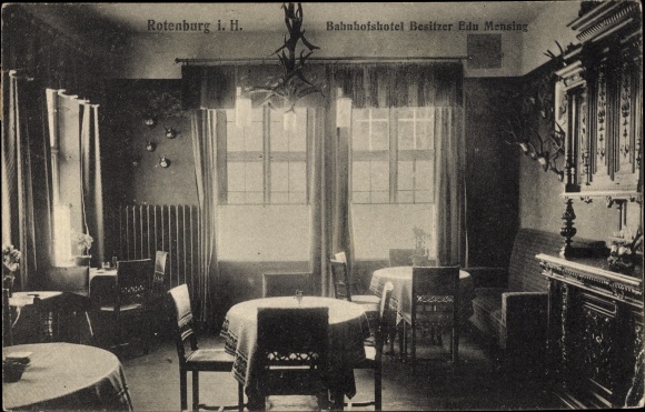 Ak Rotenburg an der Wümme, Bahnhofshotel, Bes. Ed. Mensing ...
