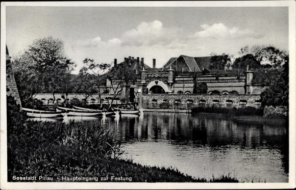 Ak Baltijsk Pillau Kaliningrad Ostpreußen, Haupteingang zur Festung Nr ...