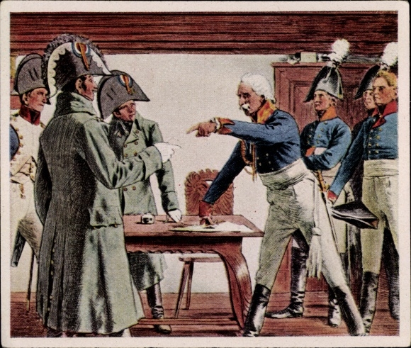 Sammelbild Bilder deutscher Geschichte Nr. 108, Kapitulation Blüchers ...