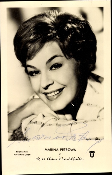 Ak Schauspielerin Marina Petrowa, Portrait, Autogramm, Film Der blaue ...