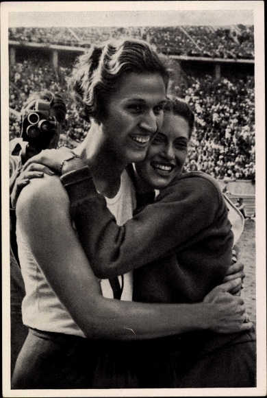 Sammelbild Olympia 1936, US Amerikanische Athletinnen Helen Stephens und Alice Arden Nr ...