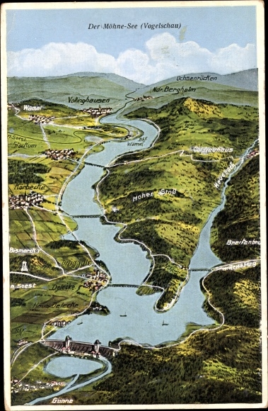 Landkarten Ak Möhnesee.. | Ansichtskarten günstig