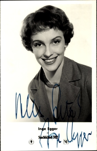 Ak Schauspielerin Inge Egger, Portrait, Autogramm, Suchkind 312 Nr ...