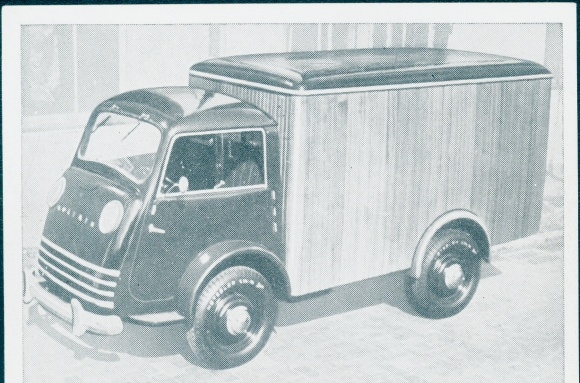 Sammelbild Das Kraftfahrzeug, Goliath GV 800, Stabholzkofferwagen, Dt ...