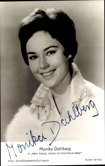 Ak Schauspielerin Monika Dahlberg, Portrait, Mein Schatz, komm mit ans ...