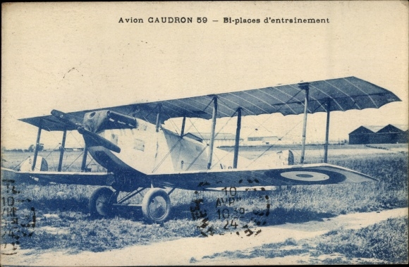 Ak Avion Caudron 59, Bi places d'entrainement, französisches ...