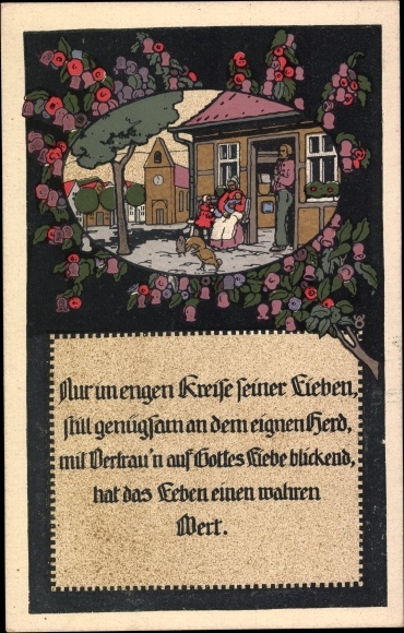 Steindruck Ak Nur im engen Kreise.. | Ansichtskarten günstig