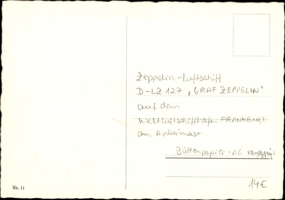 Ak Luftschiff LZ 127 Graf Zeppelin am Landungsmast, Flughafen Rhein ...