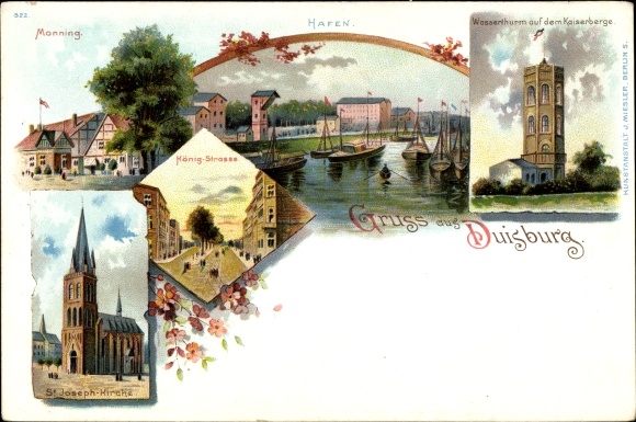 Litho Duisburg im Ruhrgebiet.. | Ansichtskarten günstig