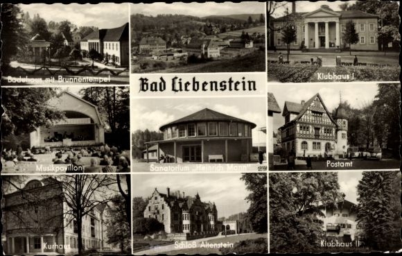 Ak Bad Liebenstein im Thüringer Wald, Badehaus, Klubhaus I ...