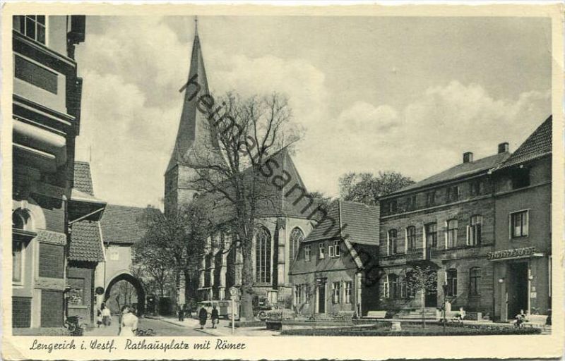 AK / Ansichtskarte Lengerich Westfalen Rathausplatz mit Roemer Kat ...