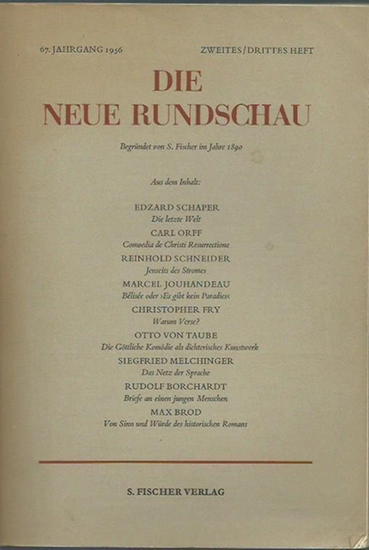 Neue Rundschau, Die. - Fischer, Gottfried Bermann (Herausgeber ...