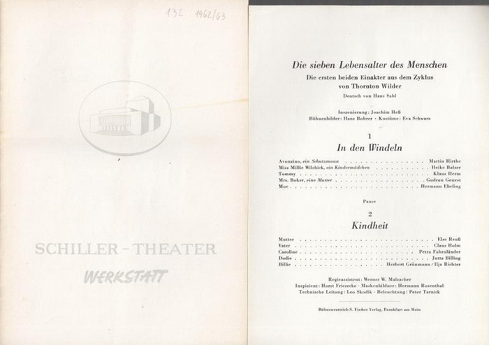 Schiller- Theater Werkstatt. Berlin. Carla Hagen / Edith Robbers ...