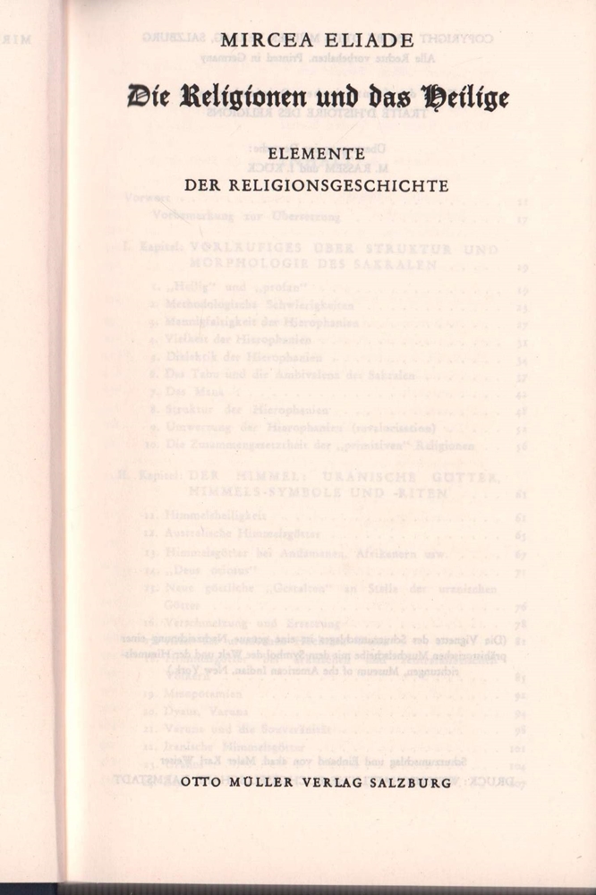 Eliade, Mircea: Die Religionen und das.. | Antiquariat günstig
