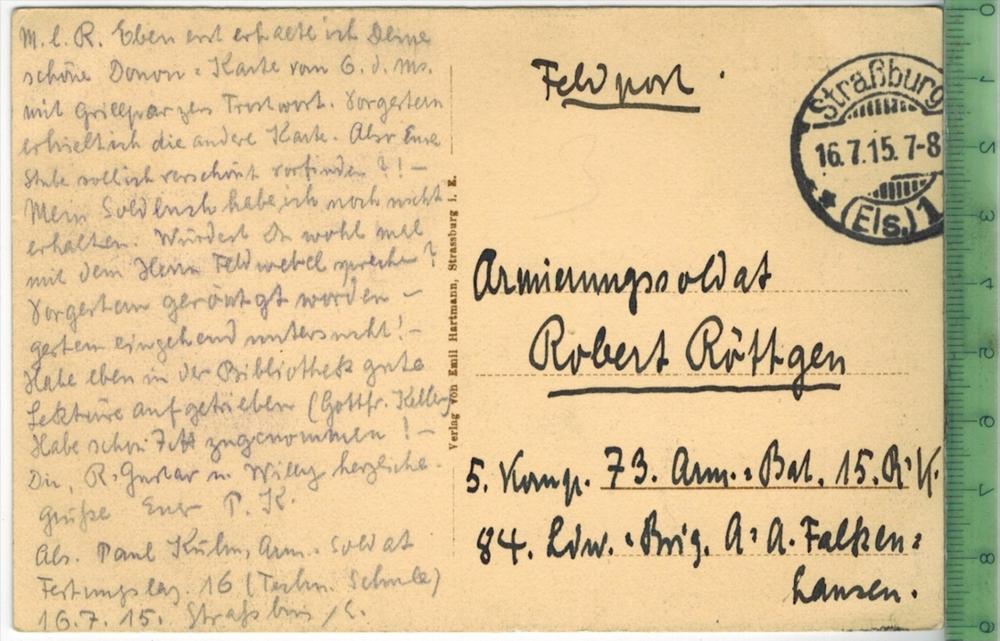 Strassburg i. E., Hauptbahnhof 1915.. | Ansichtskarten günstig