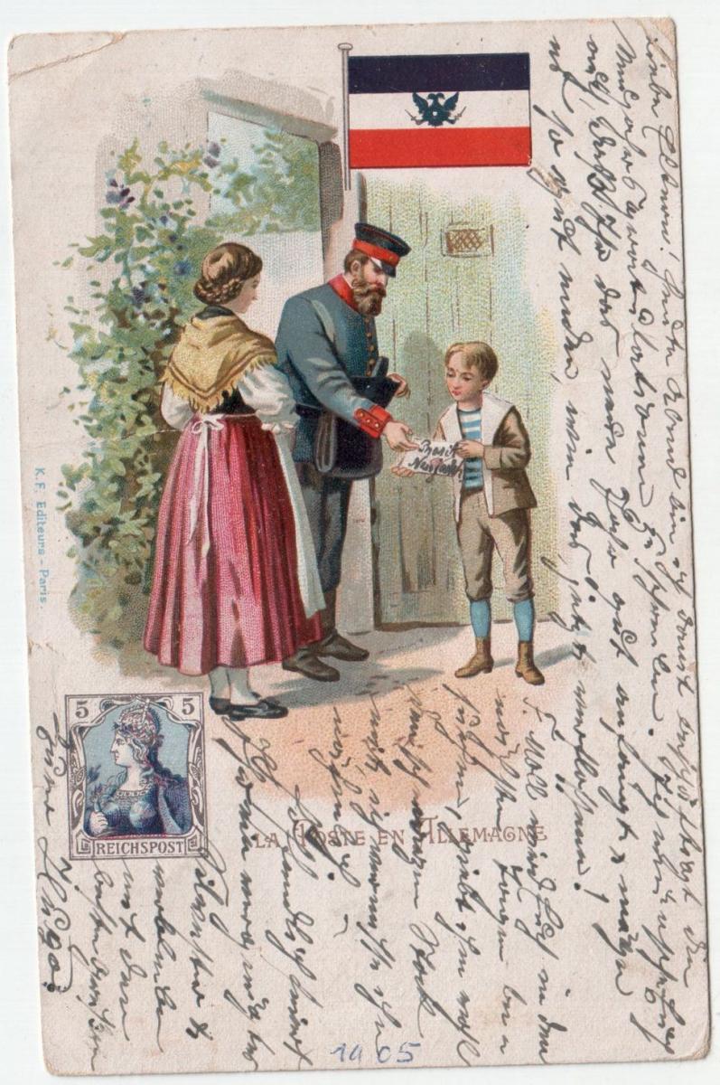 1. Weltkrieg. Postbote, Frau und Kind Nr. pz847 - oldthing ...