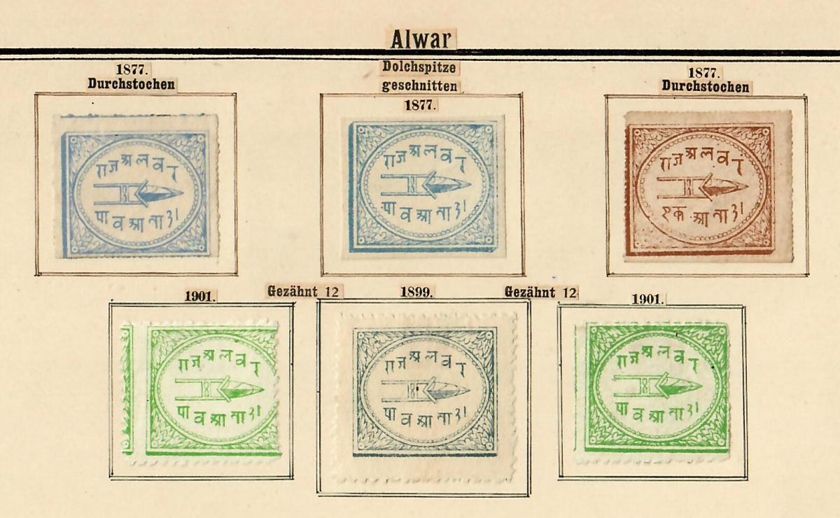 States of India from Alwar Wadhwan.. | Briefmarken günstig