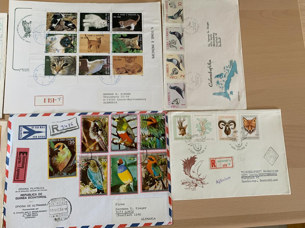 30x verschiedene Tiere auf Briefen mit.. | Briefmarken günstig