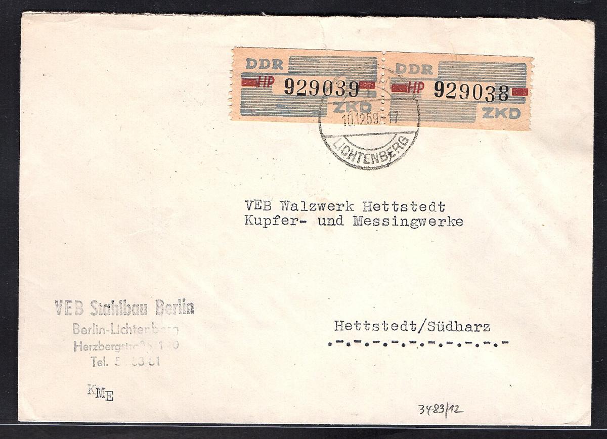 DDR. ZKD-Brief mit MeF. Mi.-Nr. 28 HP | oldhting.de DDR. ZKD-Brief mit MeF. Mi.-Nr. 28 HP | oldhting.de