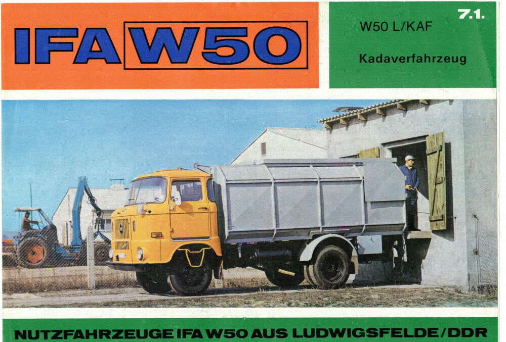Prospekt Ifa W50 Kadaverfahrzeug 1972 DDR LKW Nutzfahrzeug (H3 Nr. 185147224770 - oldthing ...