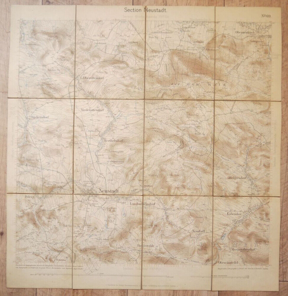 Alte Landkarte Section Neustadt Litho Leinenlandkarte Nr. 186018487899 ...