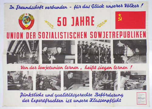 Propaganda Plakat 50 Jahre Sowjetrepublik Agitation Wandzeitung DDR ...