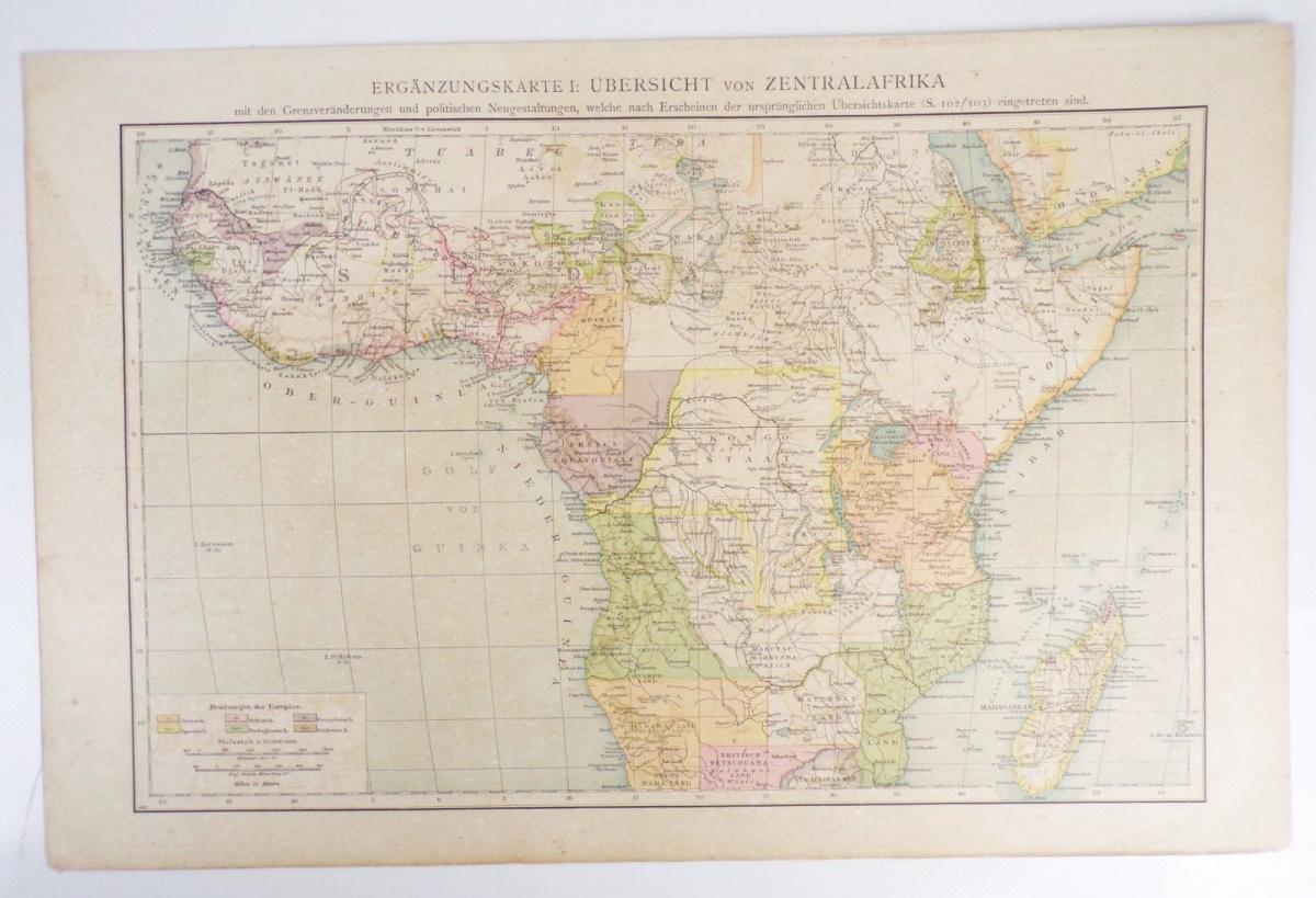 Landkarte Zentralafrika Deutsch.. | Grafik & Plakate günstig