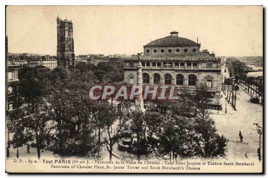 Paris Cartes postales Panorama de la place du Chatelet Tour Saint ...