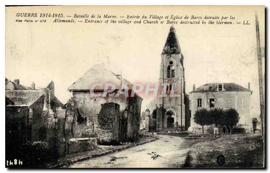 Cartes postales Militaria Guerre Bataille de la Marne Entree du Village ...