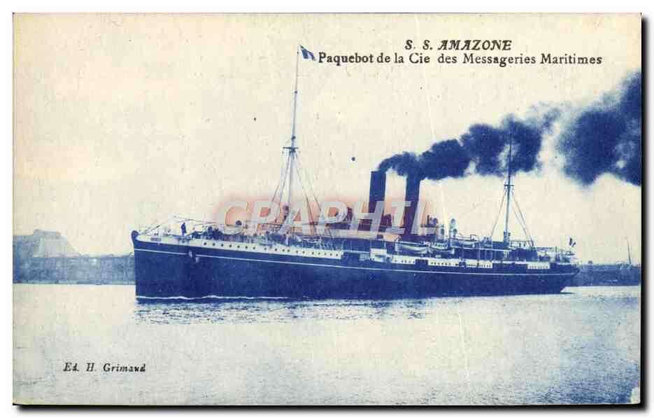 Ansichtskarte AK Bateau SS Champollion Paquebot des Messageries ...