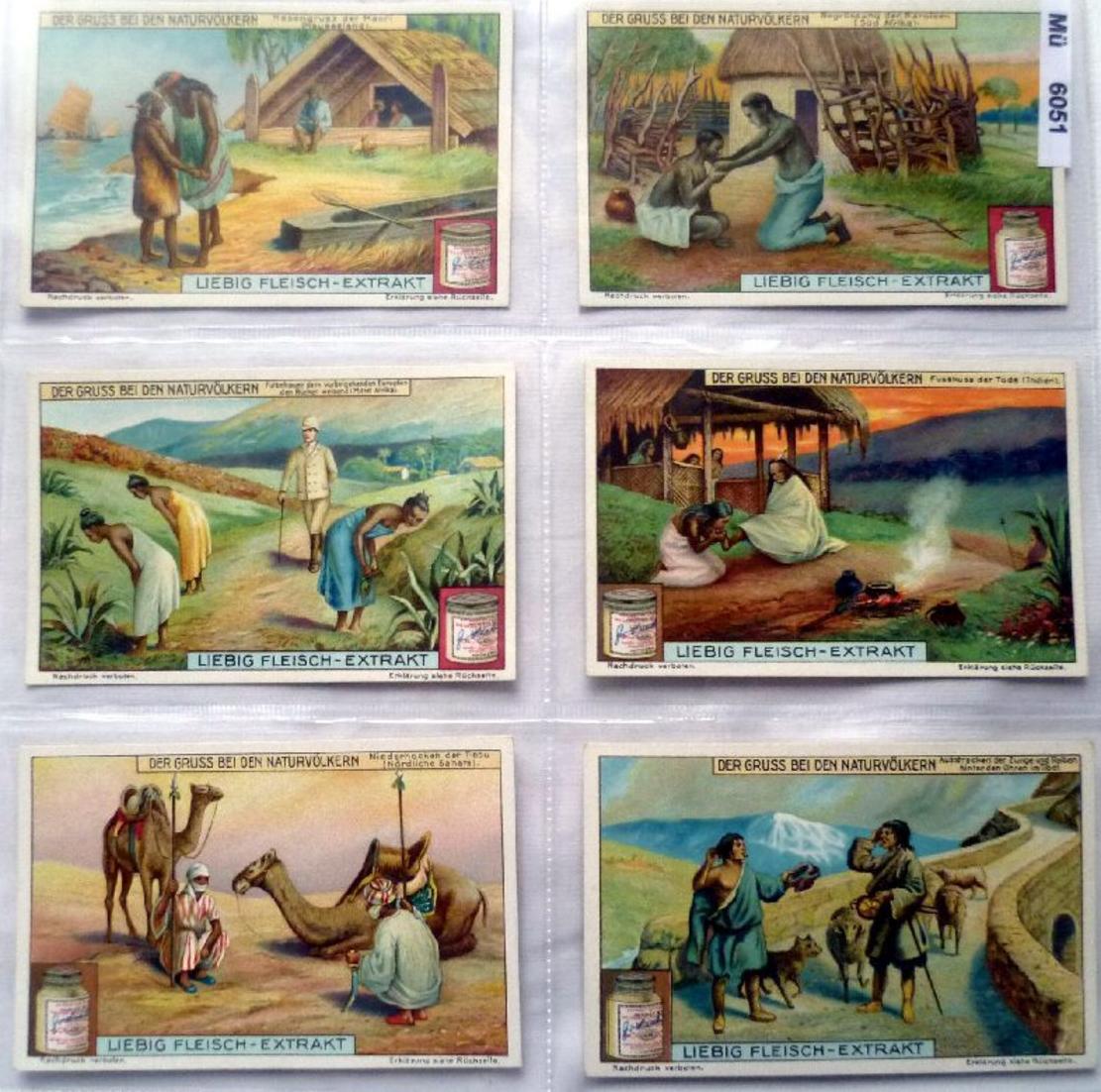 Liebigbilder Serie 944, Der Gruß bei den Naturvölkern, komplett 1926 (6 ...
