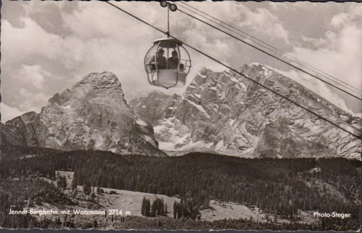 Schönau am Königssee, Jenner Bergbahn mit Watzmann, gelaufen 1968 Nr ...
